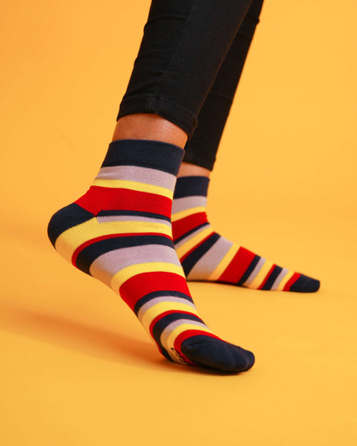 Red And Yellow Striped Socks